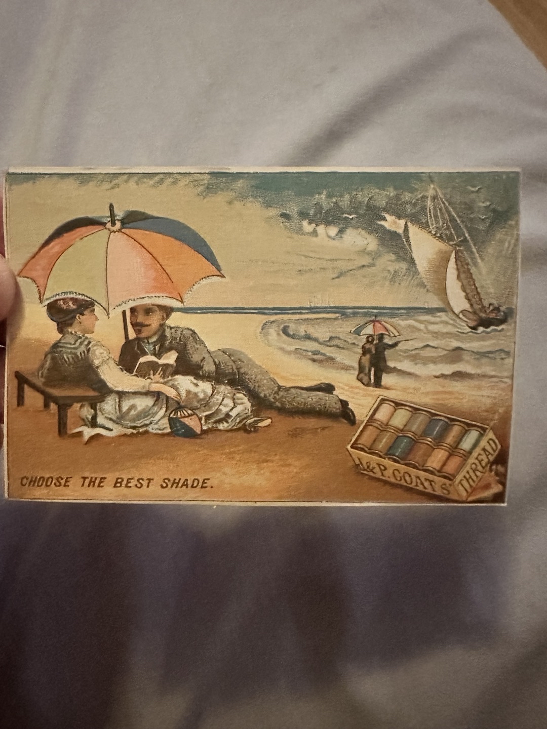 Antique J & P Coats Thread Trade Card