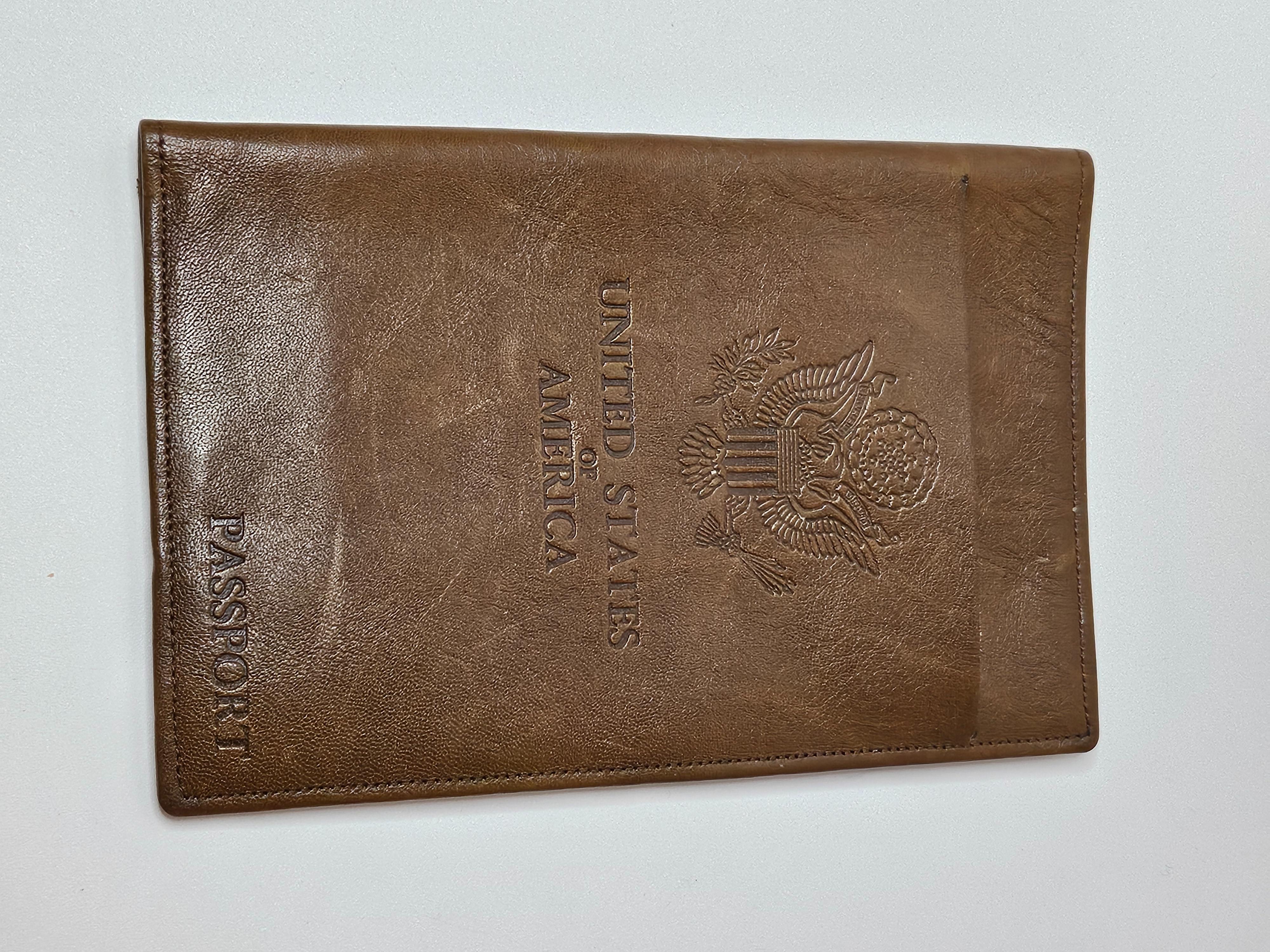 Vintage Leather United States Passport Cover Brown Tooled Franciscan ...