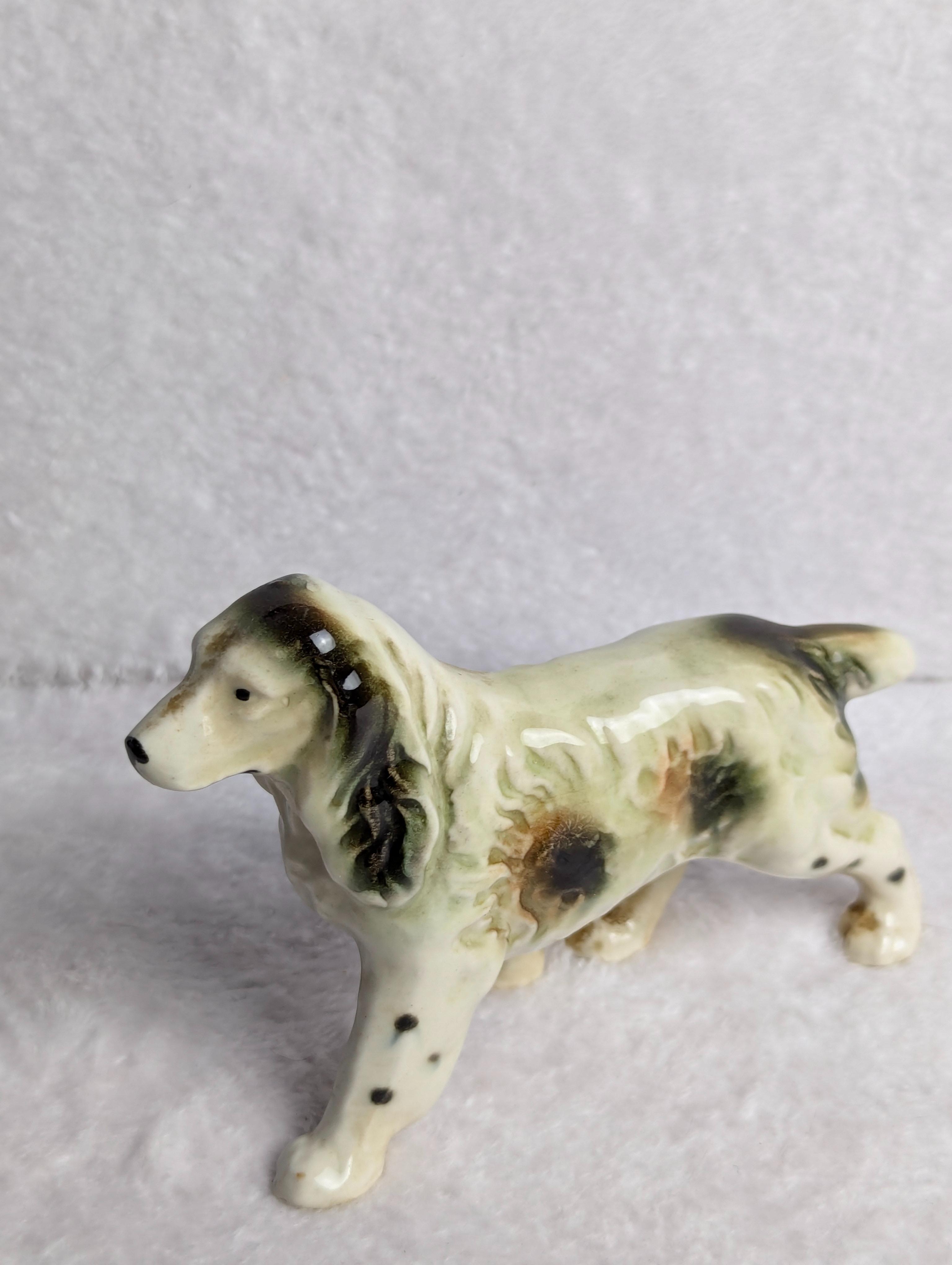 Vintage Springer Spaniel Bone China Figure Dog Figurine Made In Japan