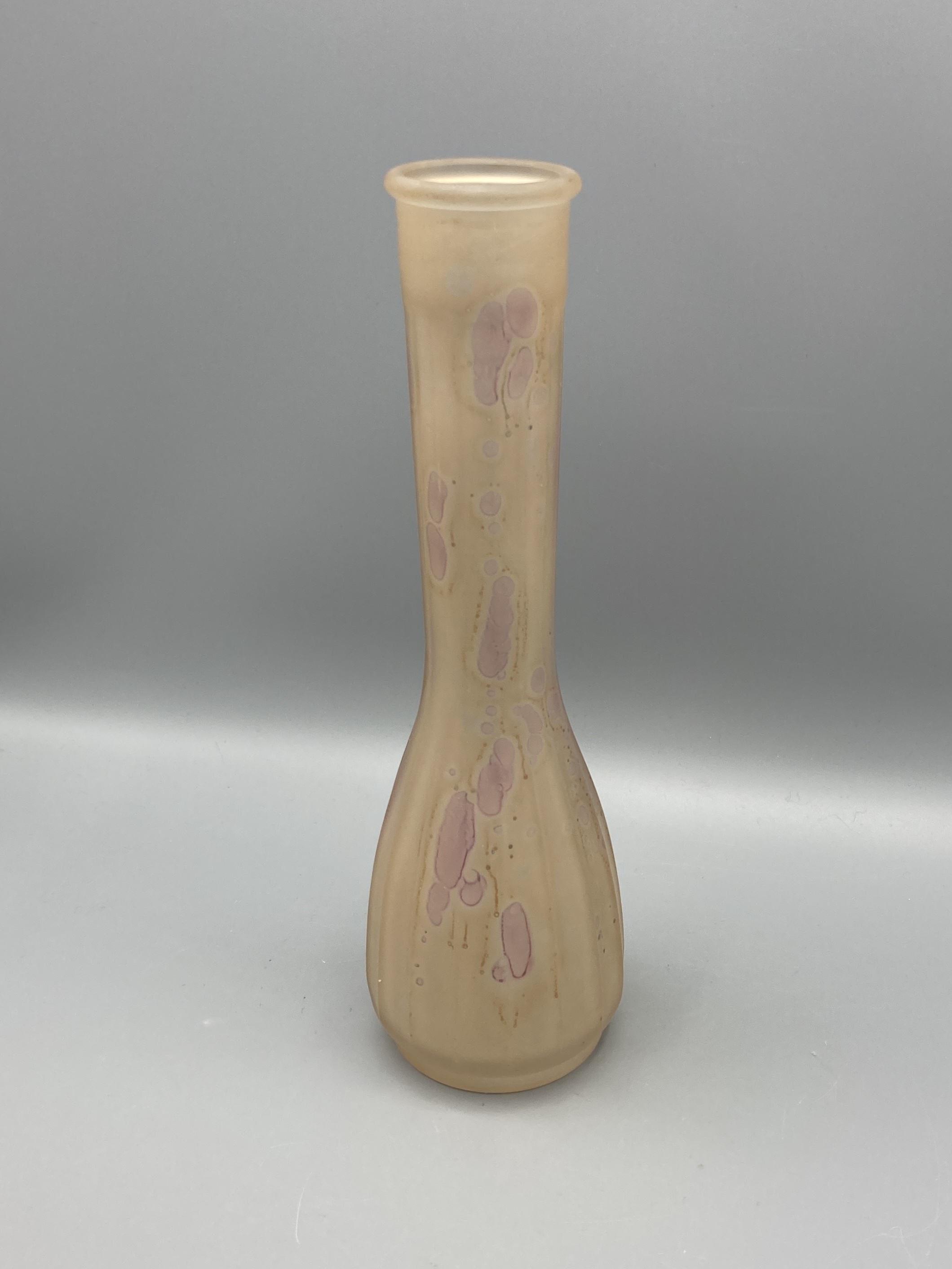 Simron Israeli Hand Made Acid Color Washed Vase - Orange / Peach - Vintage
