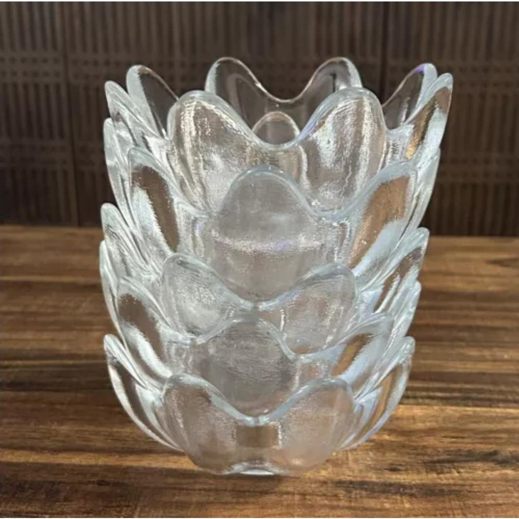 Blenko Handcraft Clear Glass Lotus Bowl Set Of 5