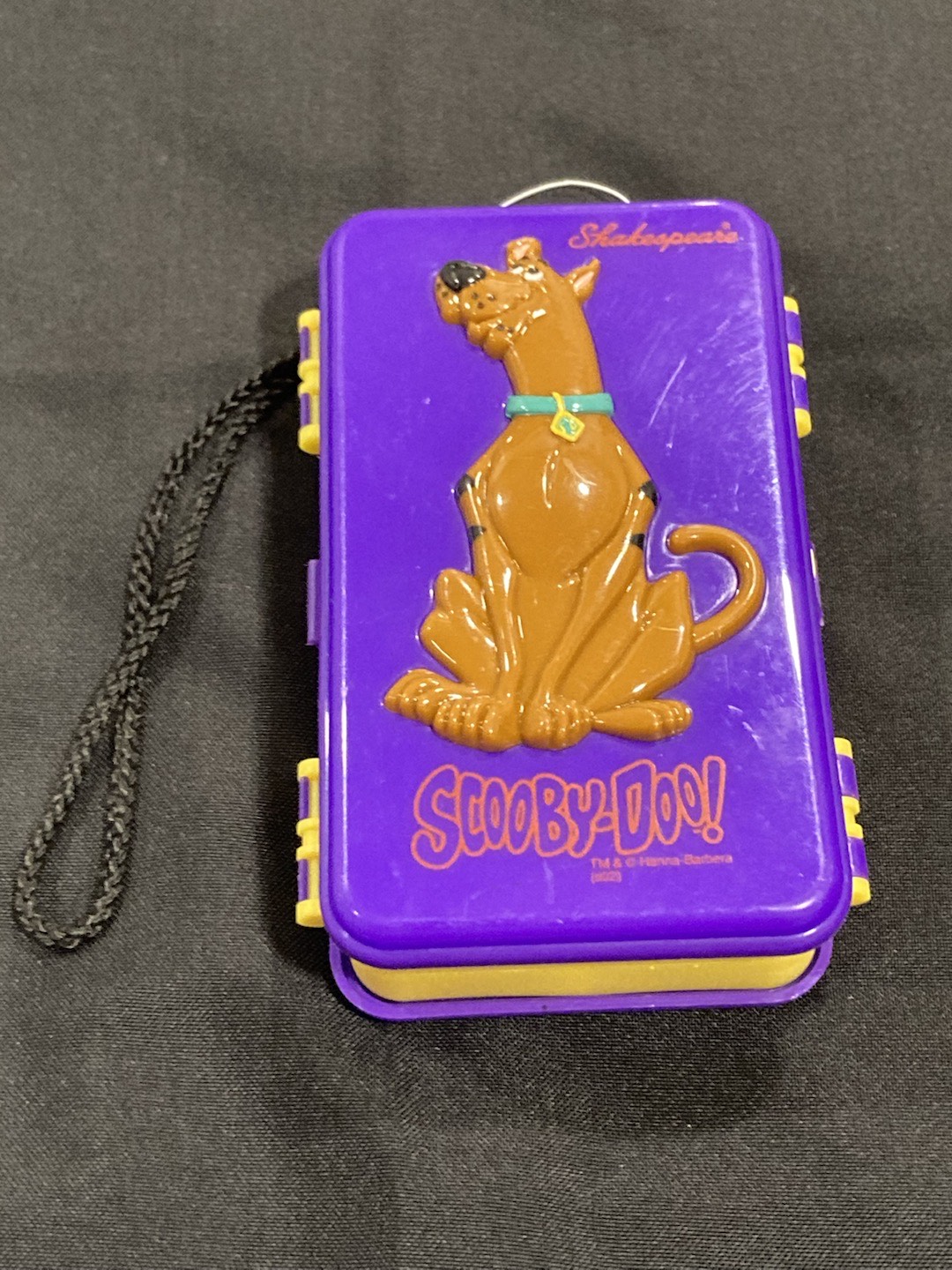 Vintage Scooby Doo Fishing Mini Small Tackle Box Purple Hannah Barbera