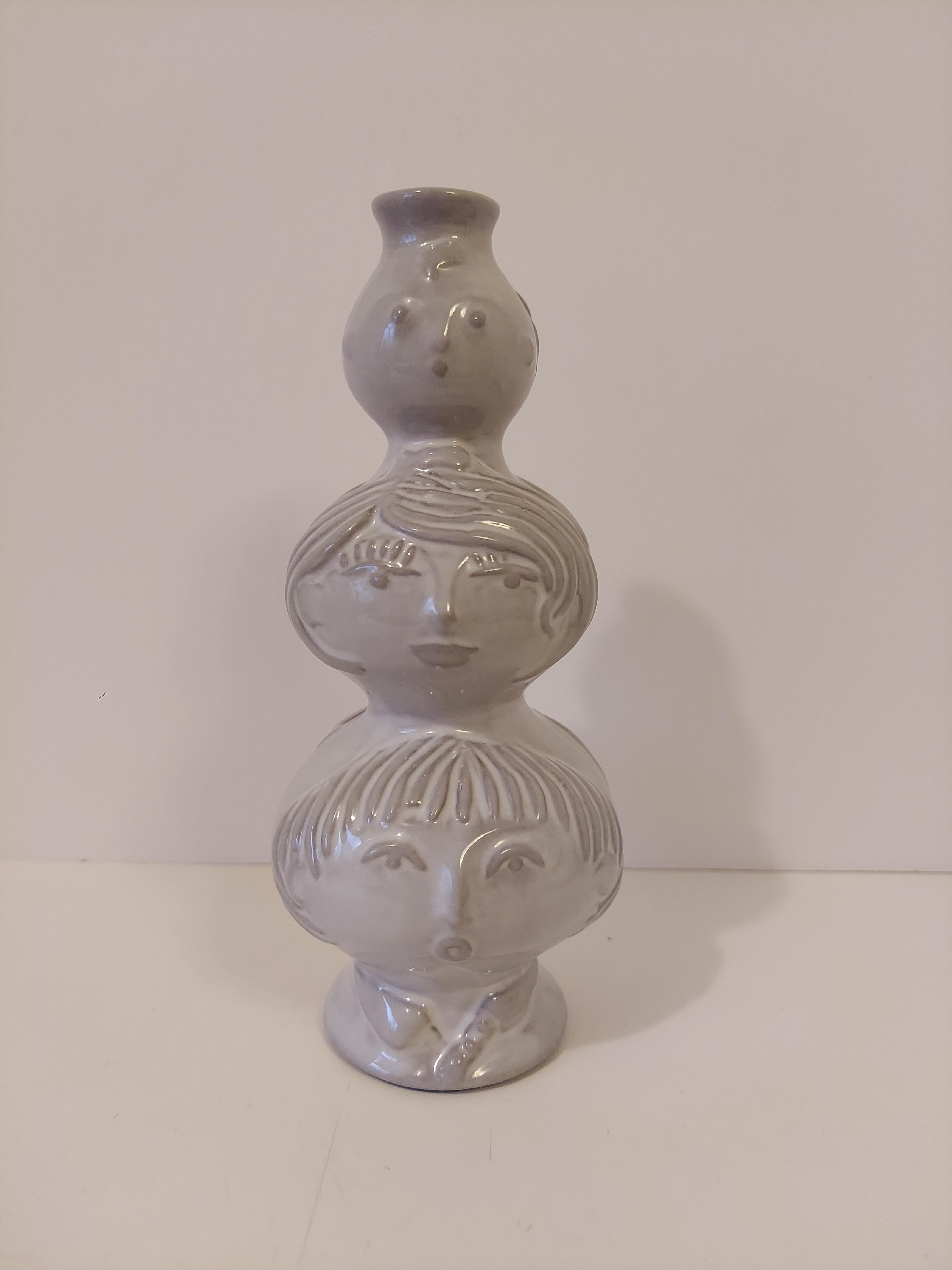 Jonathan Adler Utopia Faces Totem Vase Two Sided