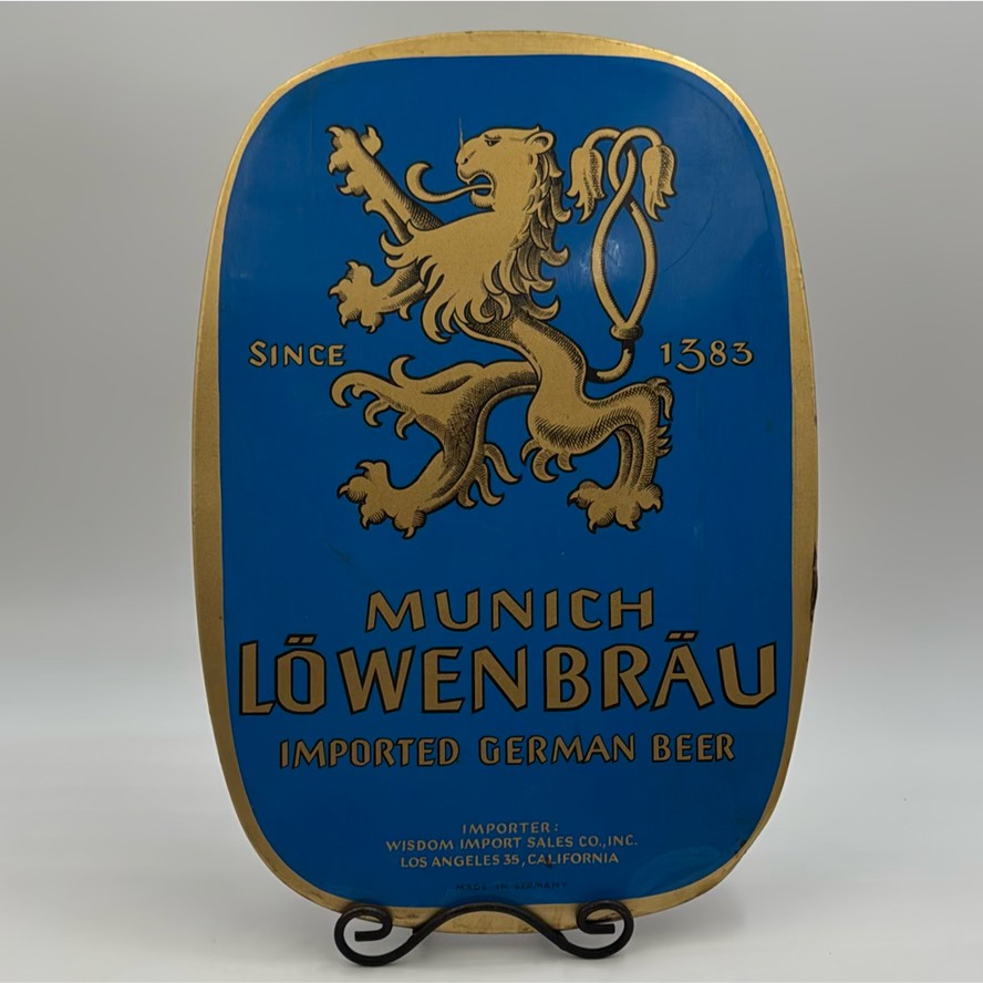 Vintage Munich Lowenbrau imported German beer advertising sign