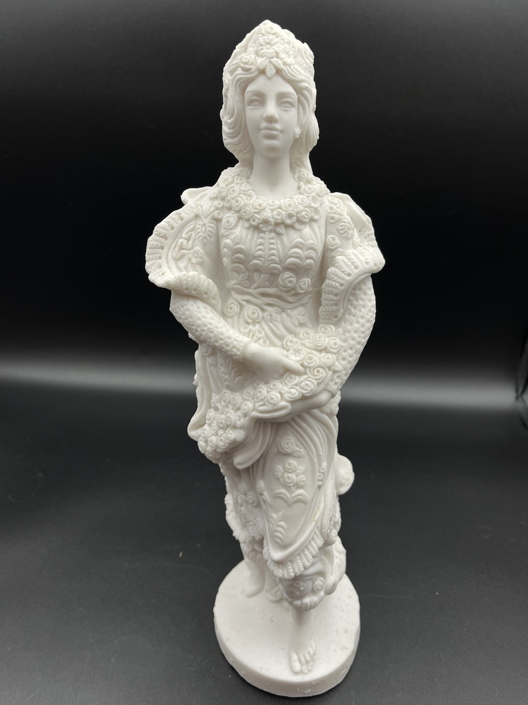 Alabaster Victorian Woman Statue
