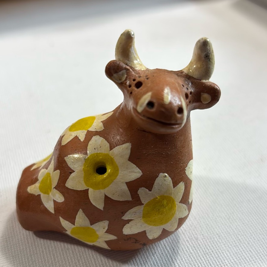 Peruvian Clay Pottery Bull Whistle 2.25”