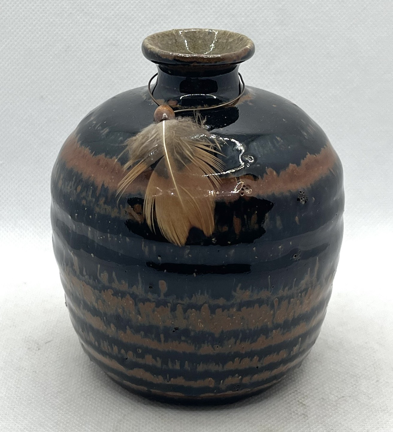 Vintage Roger Butler Feather River Black Brown Studio Art Pottery Bud ...