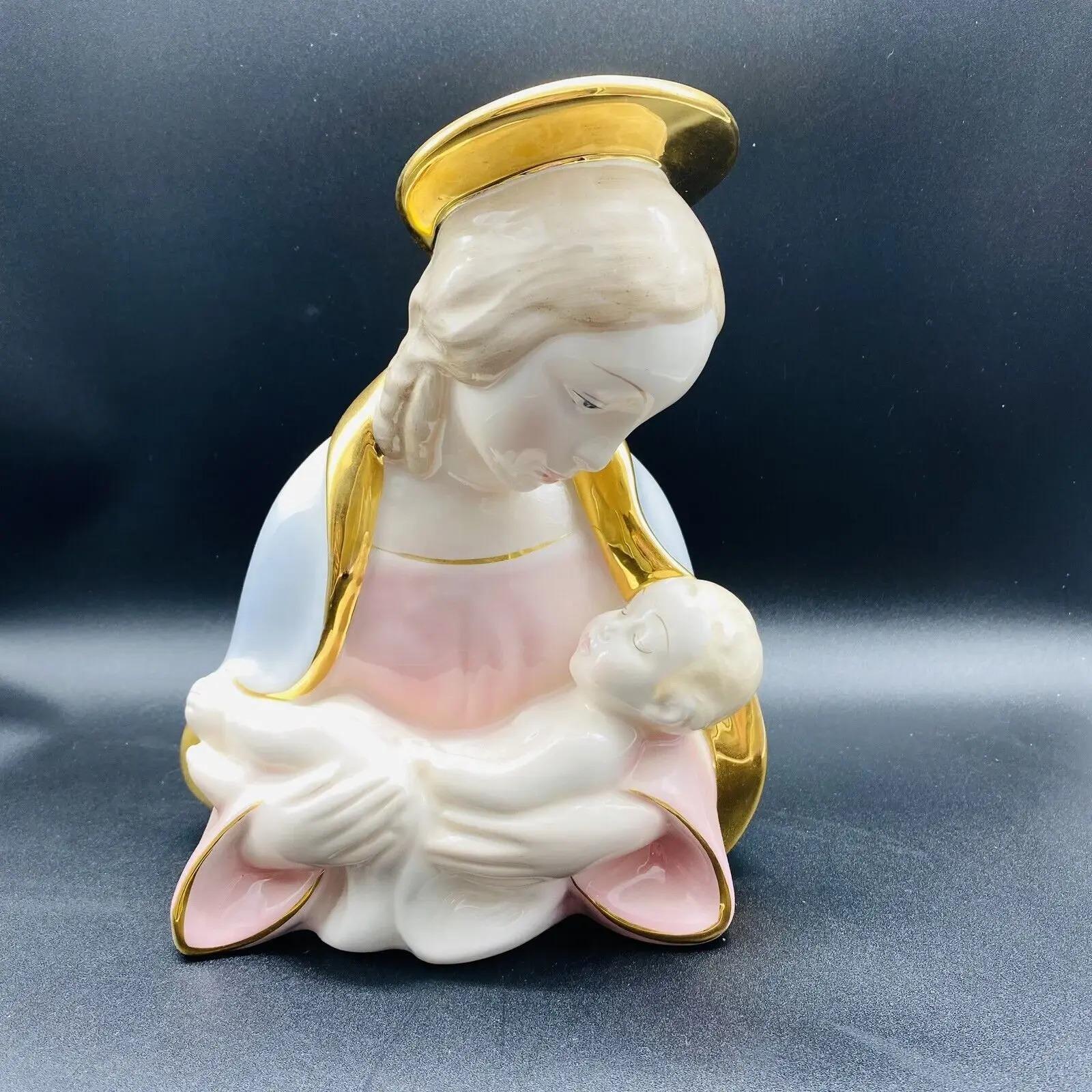 Italian Madonna and Child Virgin Mary Baby Jesus Figurine Ceramic Hand ...