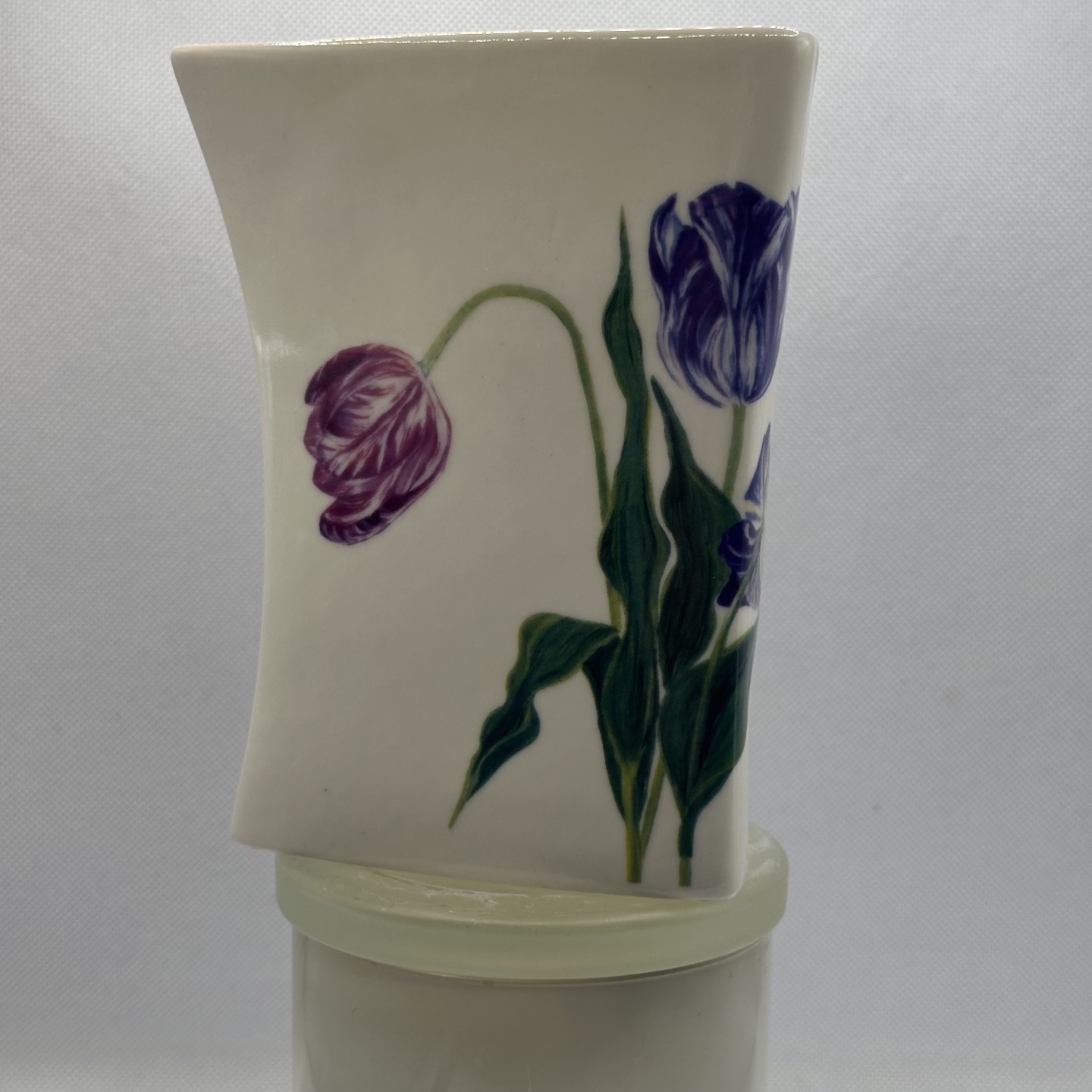 #82 Triangle Shaped Ceramic Tulip Vase