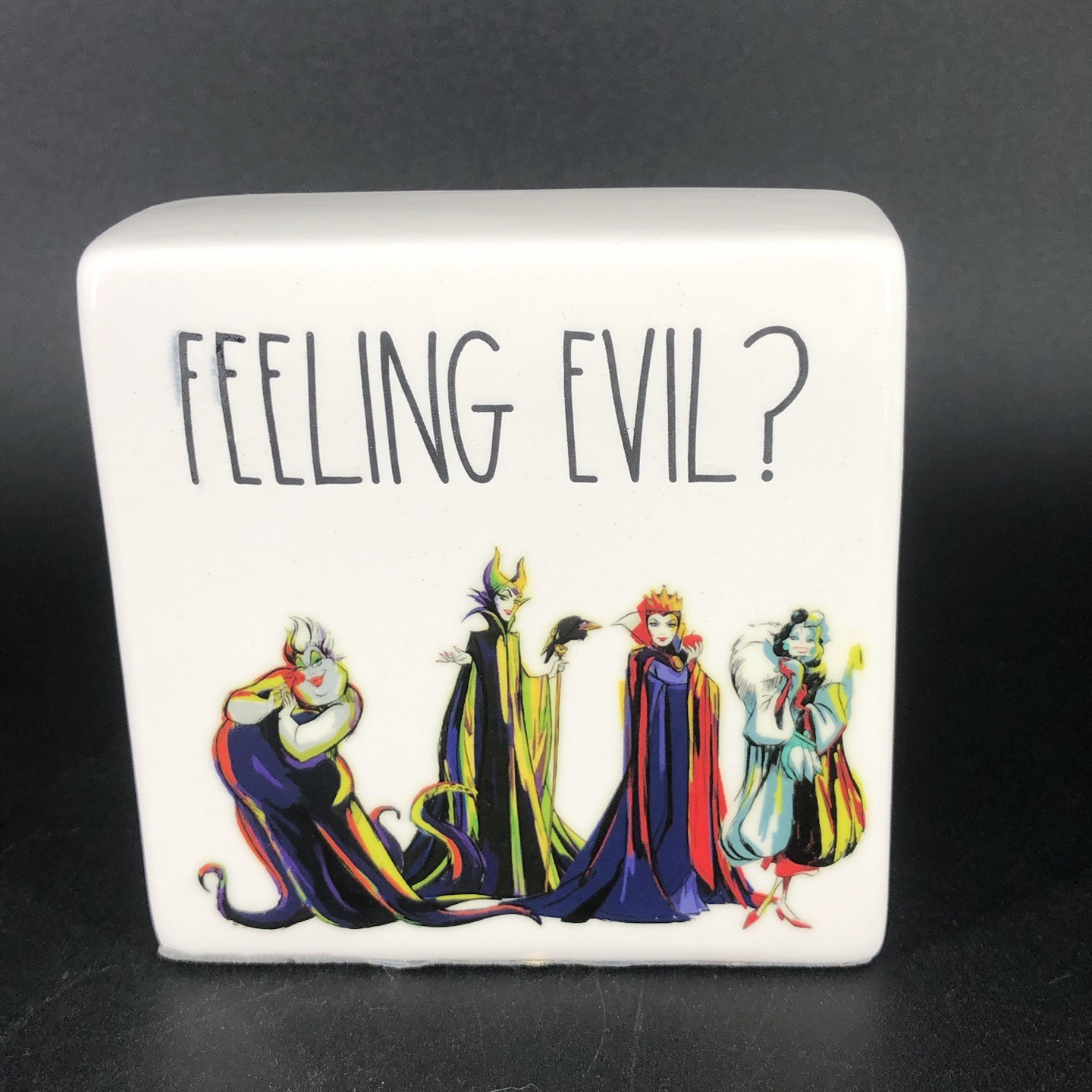 Rae Dunn “Feeling Evil?” Halloween Disney Villians Office Block