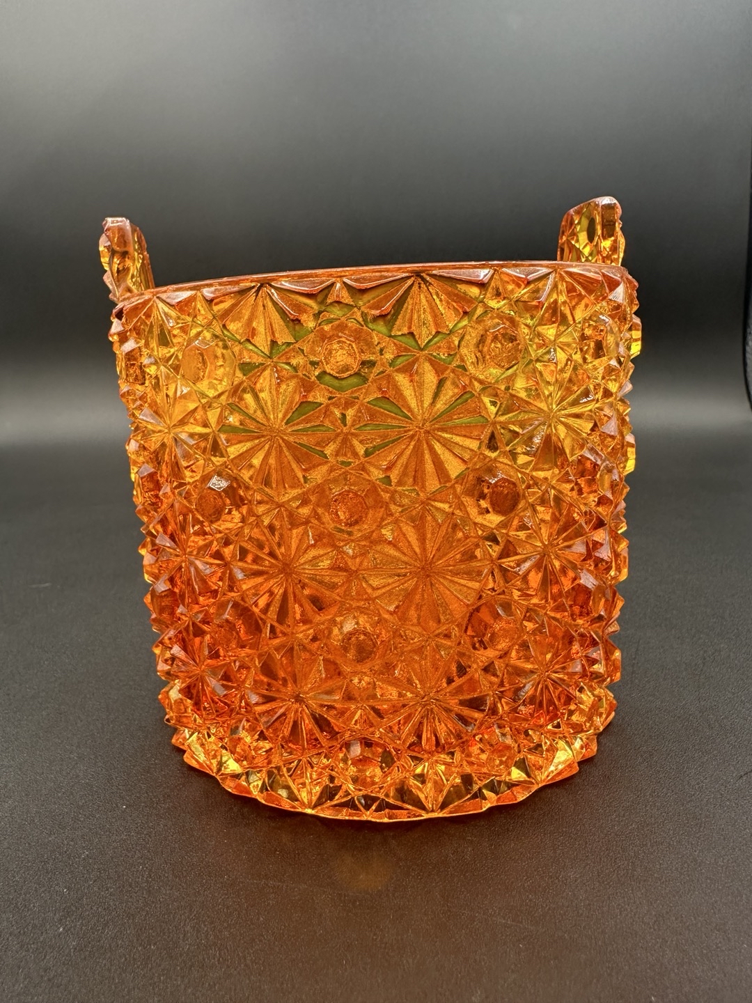 Fenton Colonial Orange Daisy & Button Ice Bucket (No Lid)