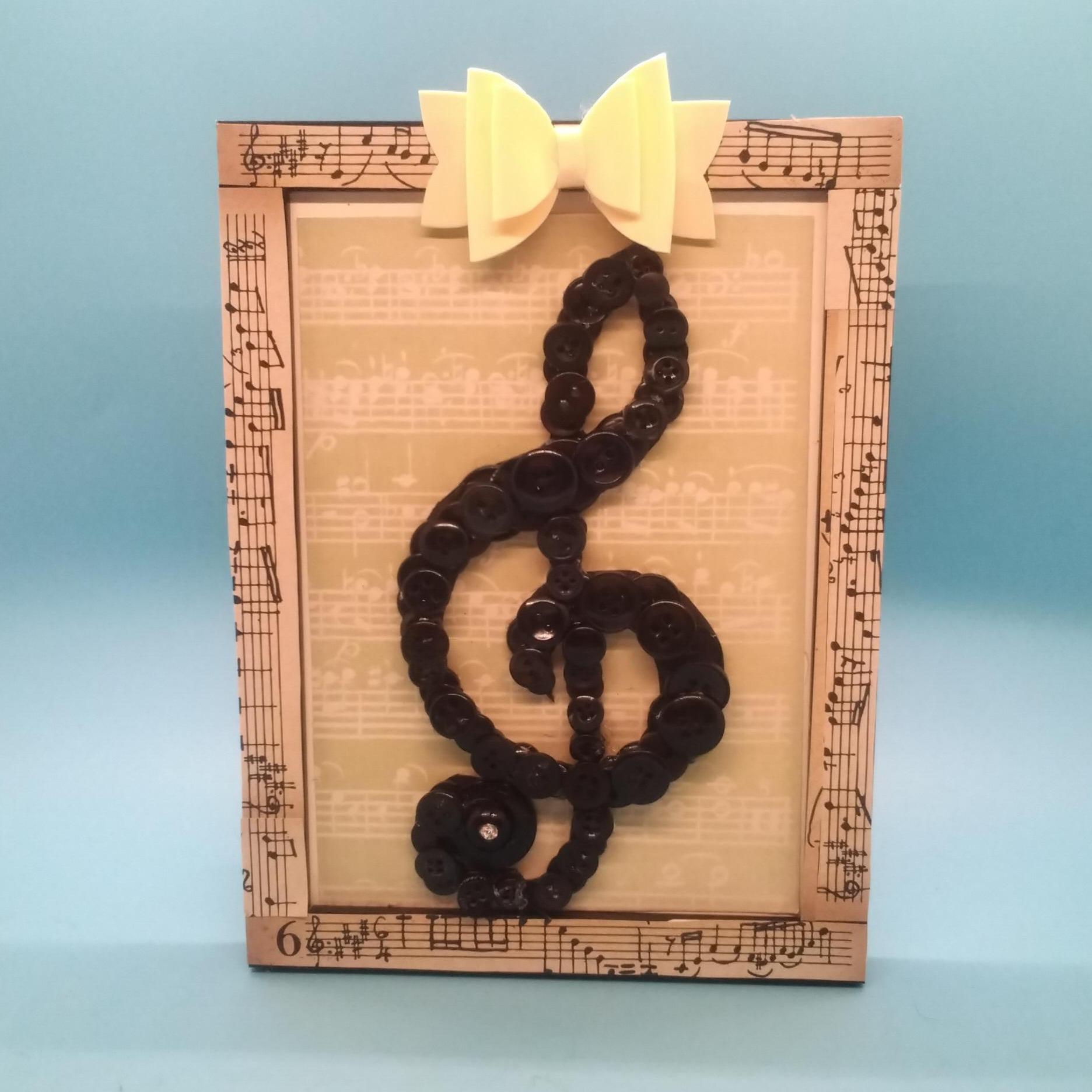 Handmade Musical Note Button Art