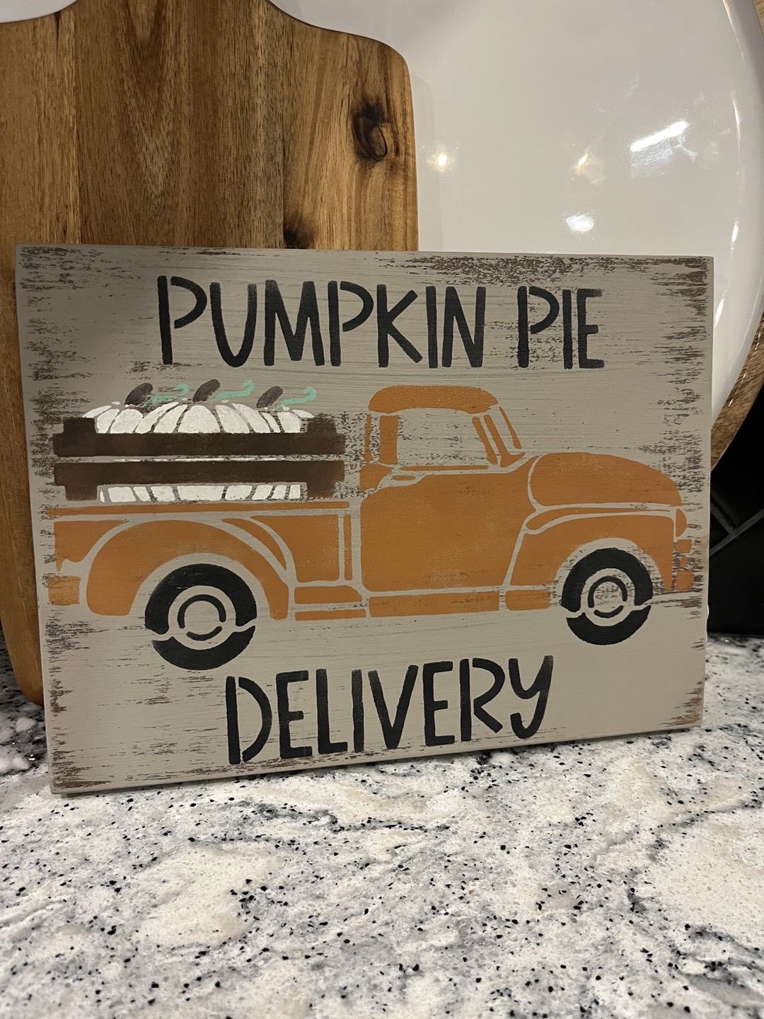 Wooden Pumpkin Pie Delivery Sign
