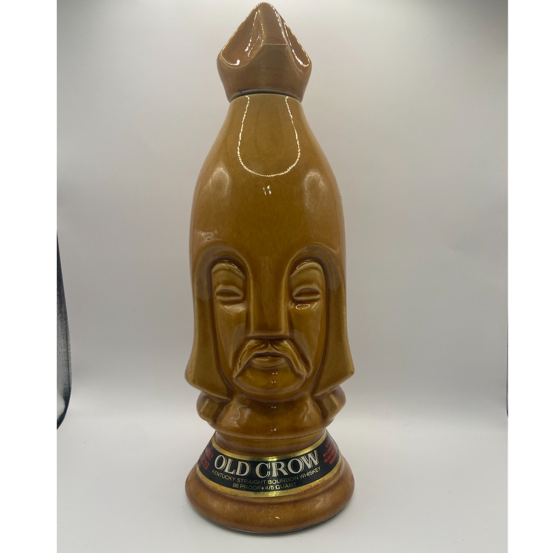 Old Crow Limited Edition Chessmen Ceramic Decanter, 12” Tall