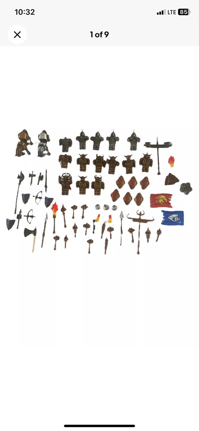 Mega Bloks Dragons Krystal Wars Knights Mini Figure Lot weapons 65 Pcs ...