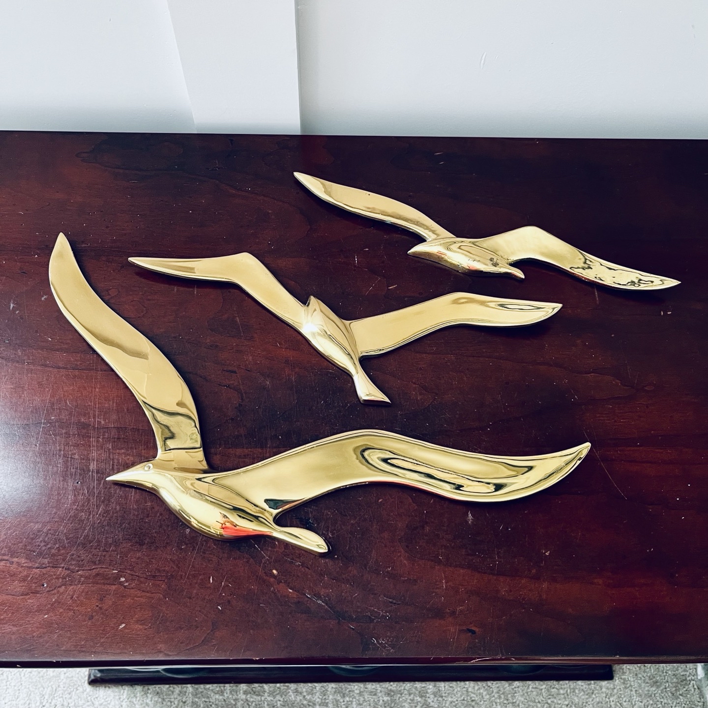 Vintage Brass Seagull Wall Hangings