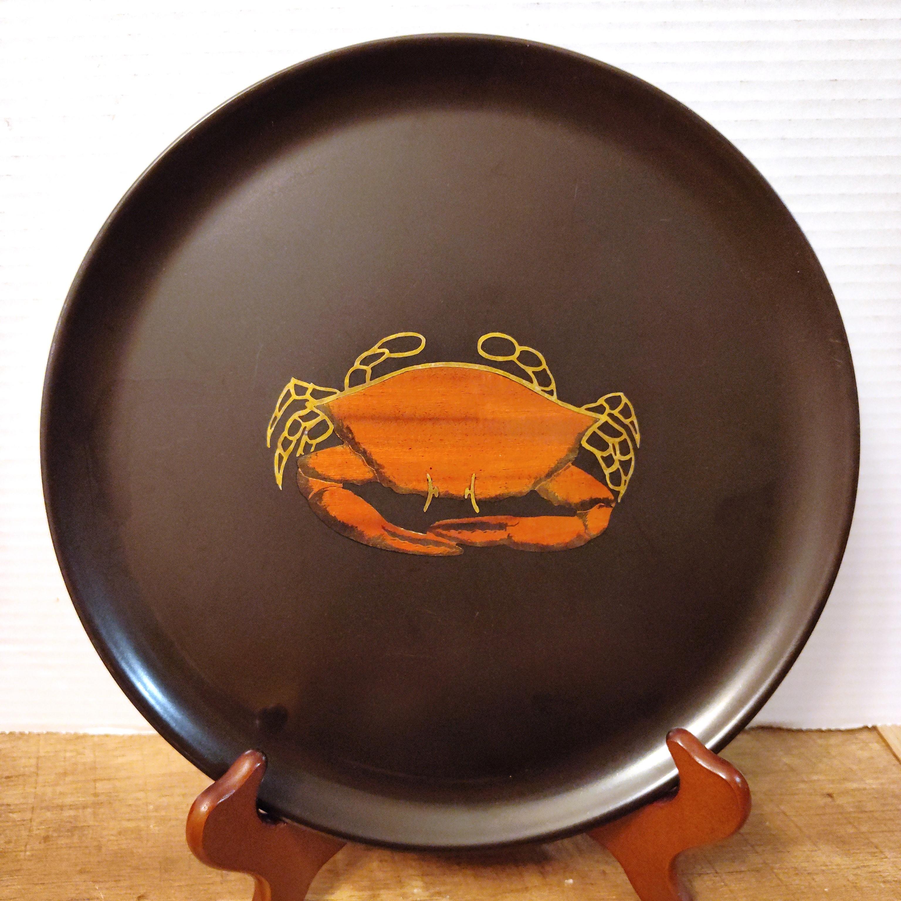 Vintage Couroc Round Crab Tray Plate 10.25" D California