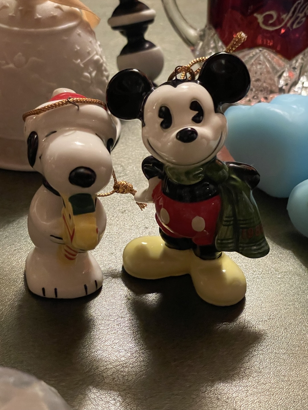 Mickey And Snoopy Schmid Ornaments