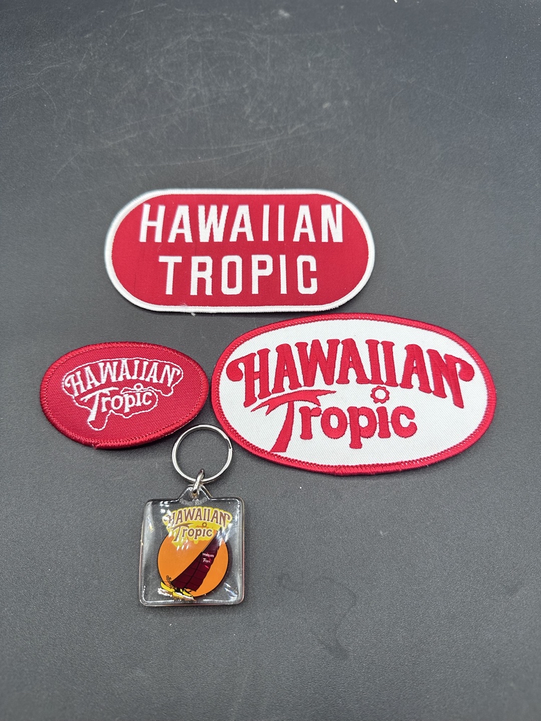 Vintage Hawaiian Tropic Patches & Keychain