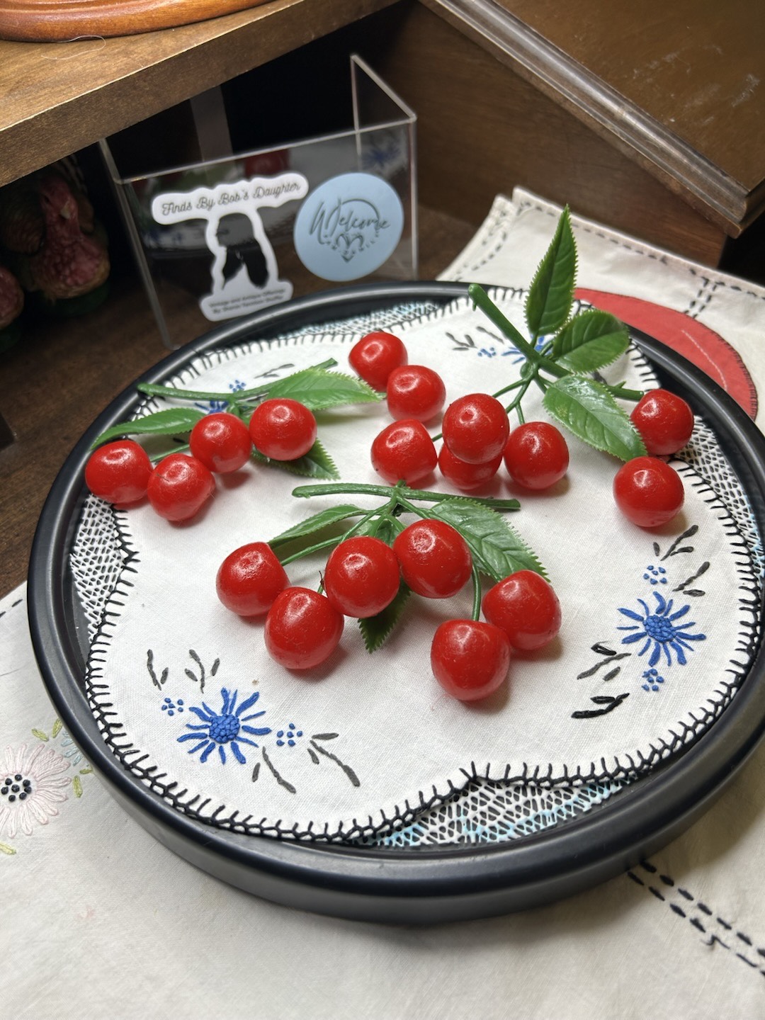 Several Stems Of Plastic Cherries