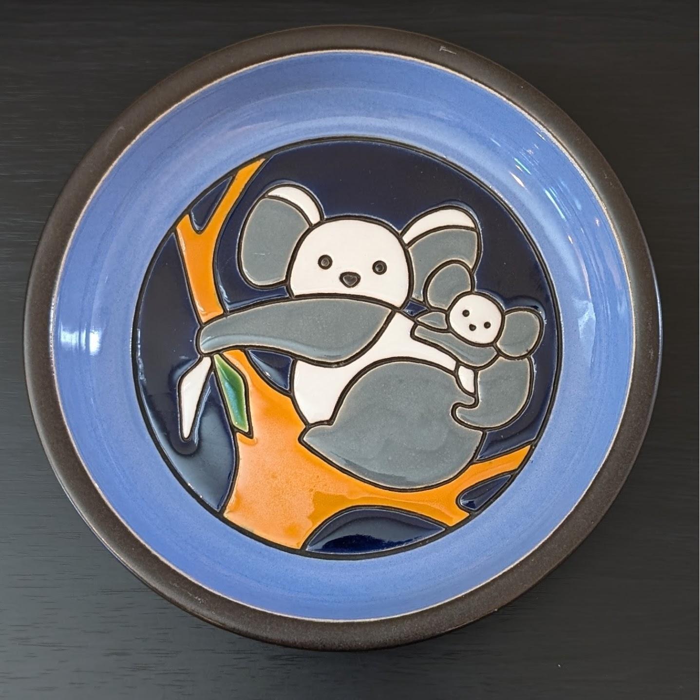 Vintage Artesania Rinconada Blue Koala Dish Bowl Wall Plaque by JJ ...