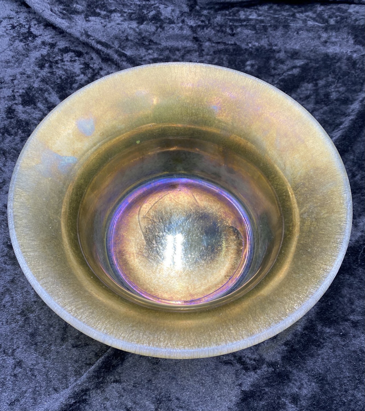 Antique Northwood Glass Co., Russet Green Iridescent Stretch Glass ...