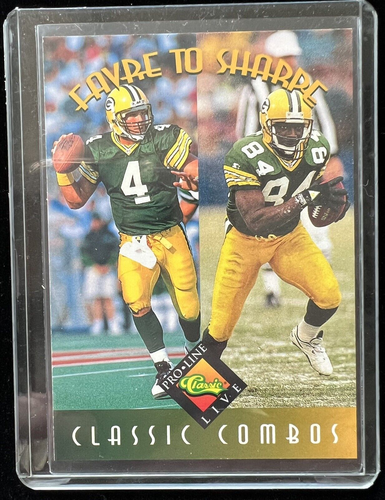 1994 Classic Pro Line Live Brett Favre FAVRE TO SHARPE Football Card #392