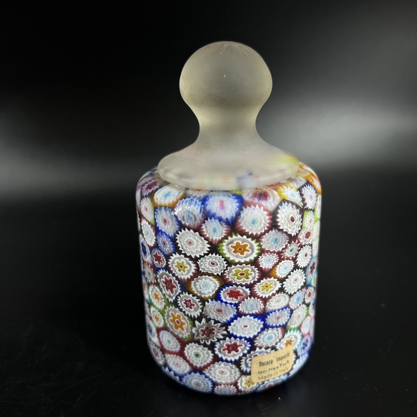 Millefiori Murano Art Glass Satin Paperweight