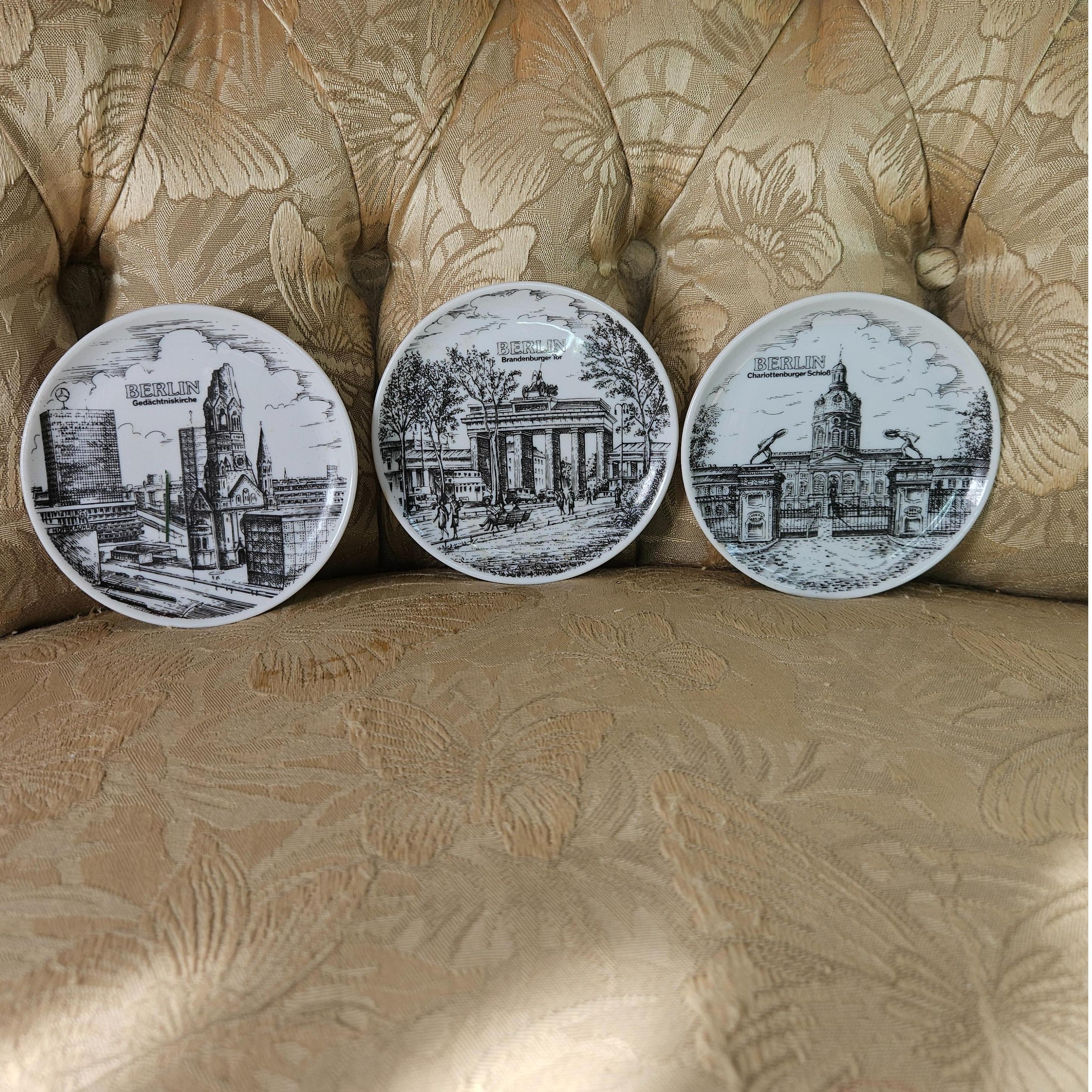 Vintage Berlin Collector Mini Plates/Coasters Set Of 3