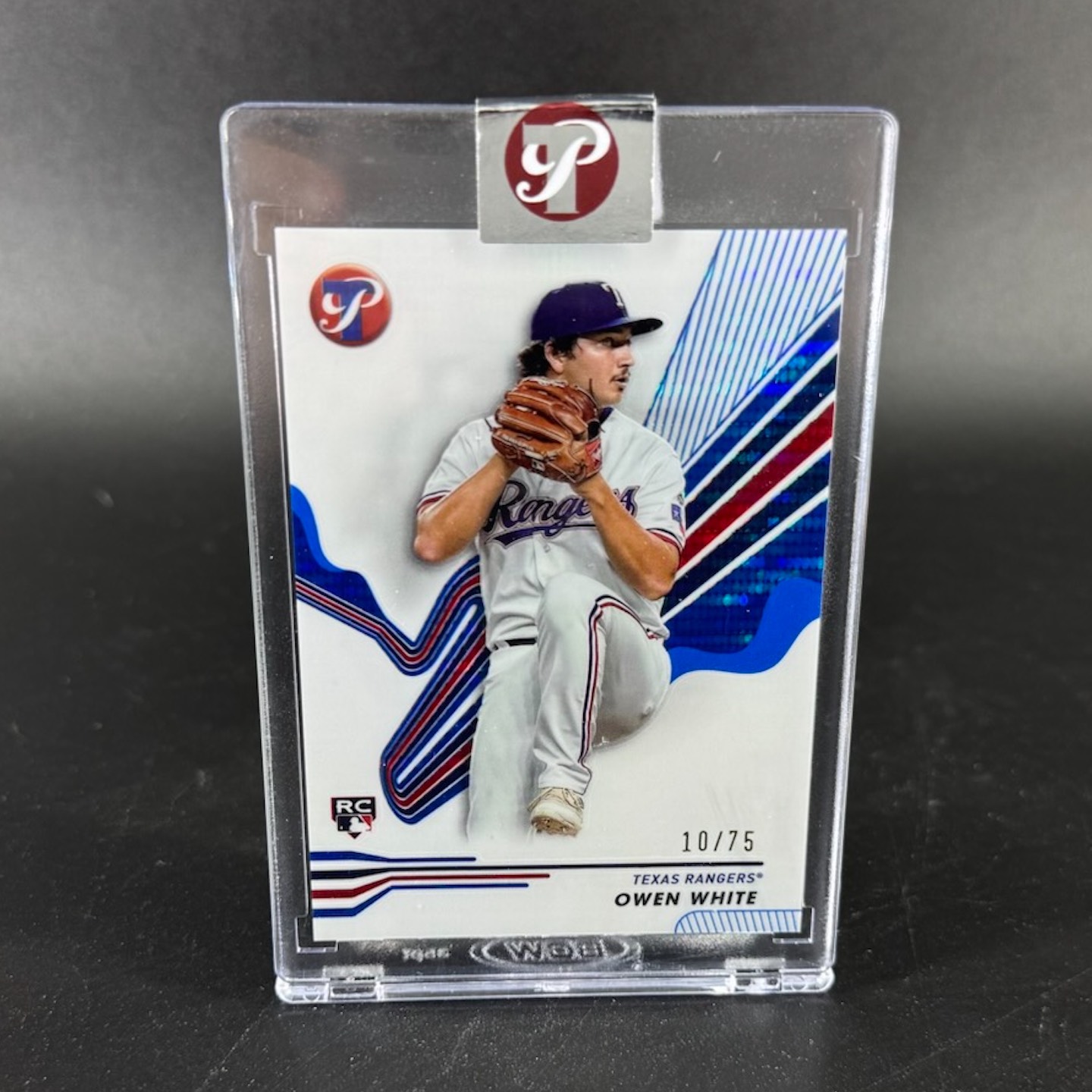 2024 Topps Pristine Owen White Texas Rangers 10/75 Encased Card