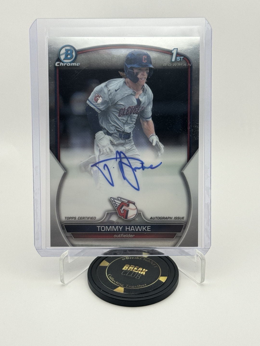 Tommy Hawke Auto 2023 Bowman Draft Chrome 1st - Cleveland Guardians