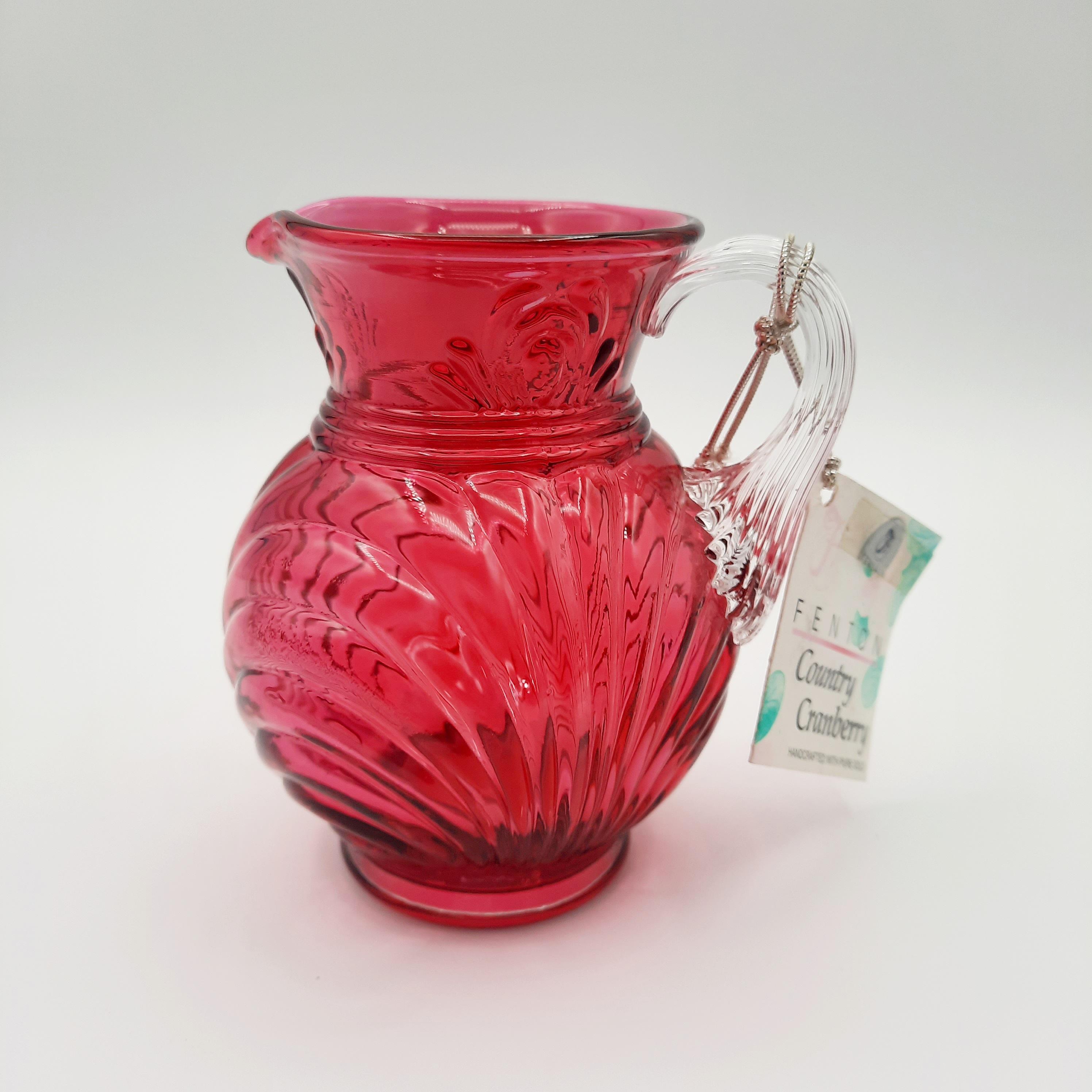 Fenton Country Cranberry Caprice Small Pitcher