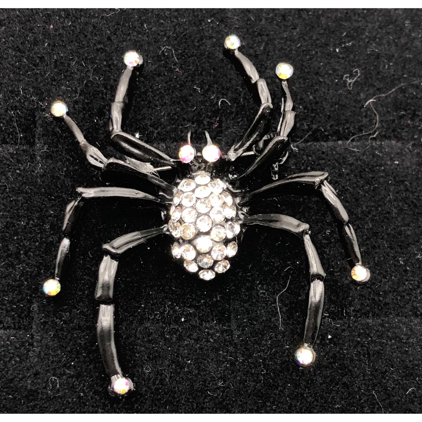 New Old Stock Rhinestone Spider brooch