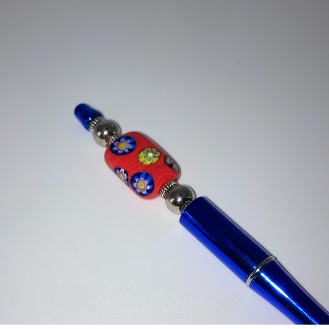 Millefiori Fidget Pen Handmade By Me! Black Ink! 5 1/2”