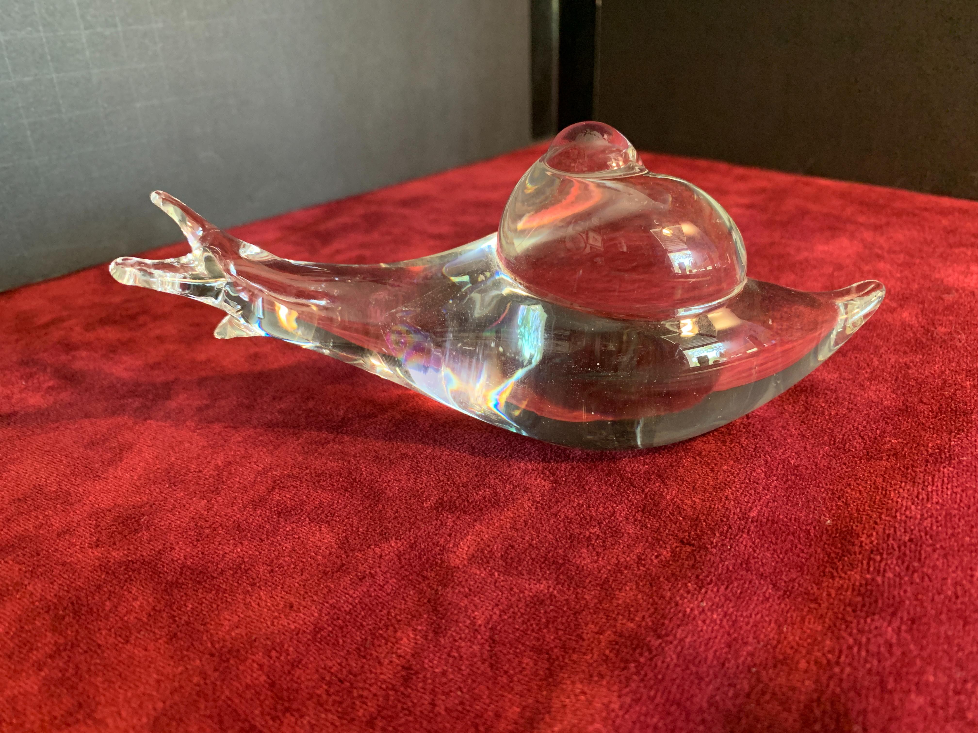Clear Snail Paperweight