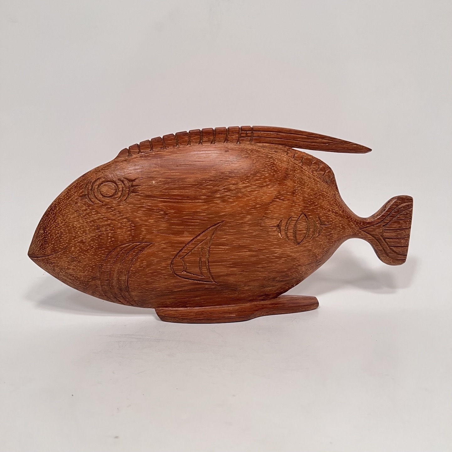 Carved Tropical Fish Wood Sculpture