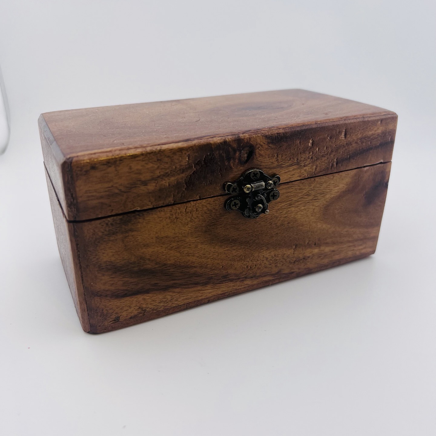 Handmade (new) Wooden Treasure Box 3.25”x 3.25”x 6.5”