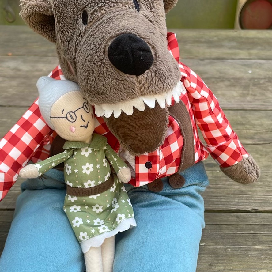 Ikea Lufsig Little Red Riding Hood Big Bad Wolf 18” & Grandma Plush ...