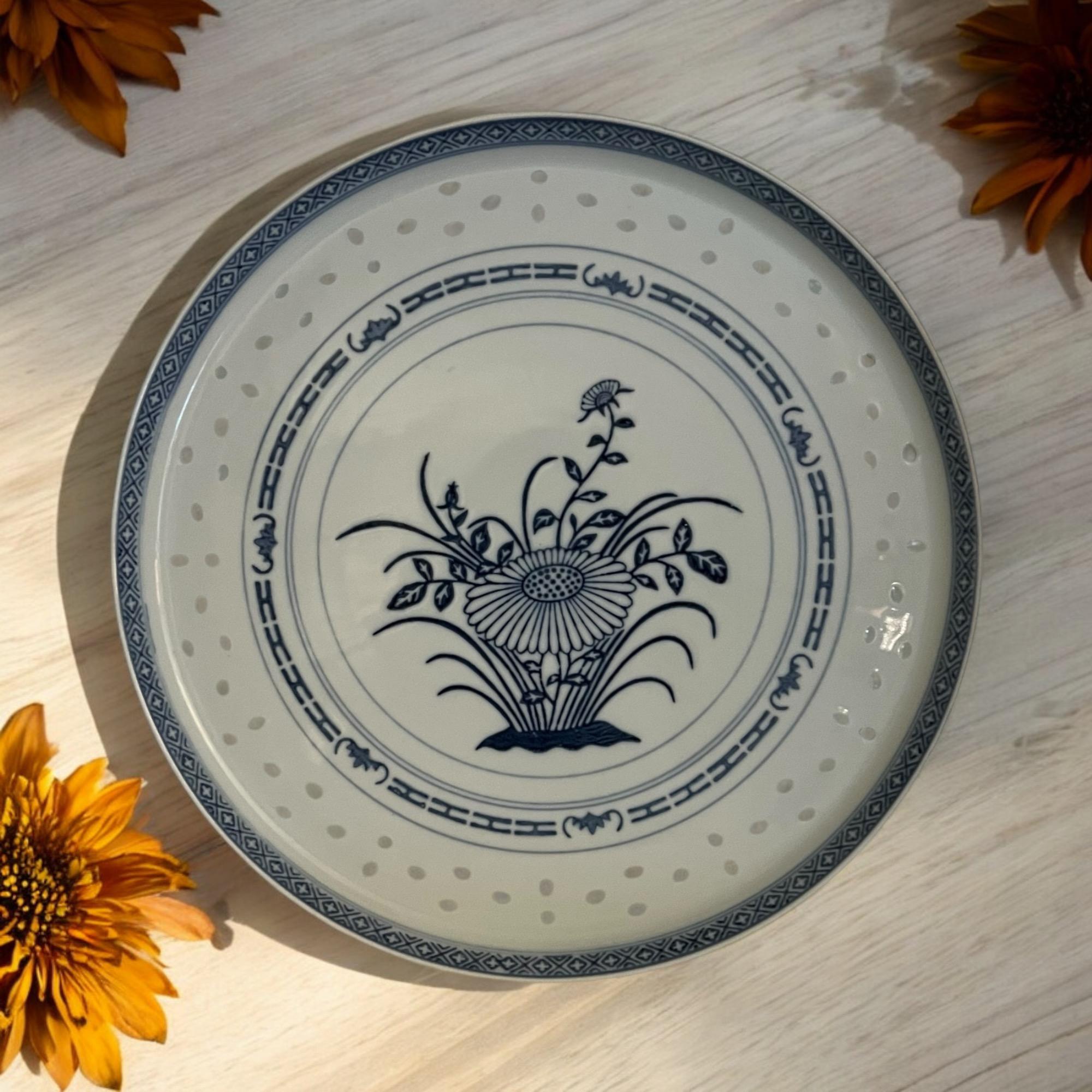 Chinese Rice Flower Hand-painted Serving Plate Platter. Jingdezhen ...
