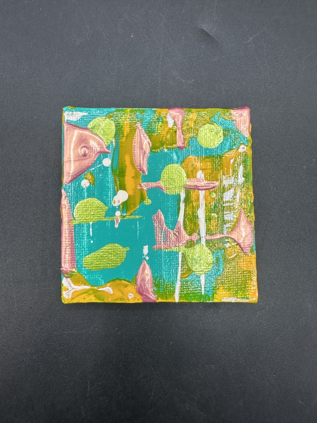 “Ice Box Art” Letter F - Miniature Abstract Painting, Made By Me, OOAK ...
