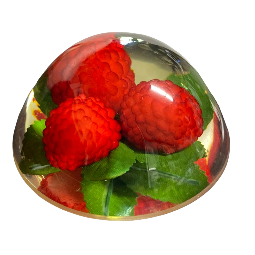 Vintage Clear Lucite Raspberry Jam Pot Lid