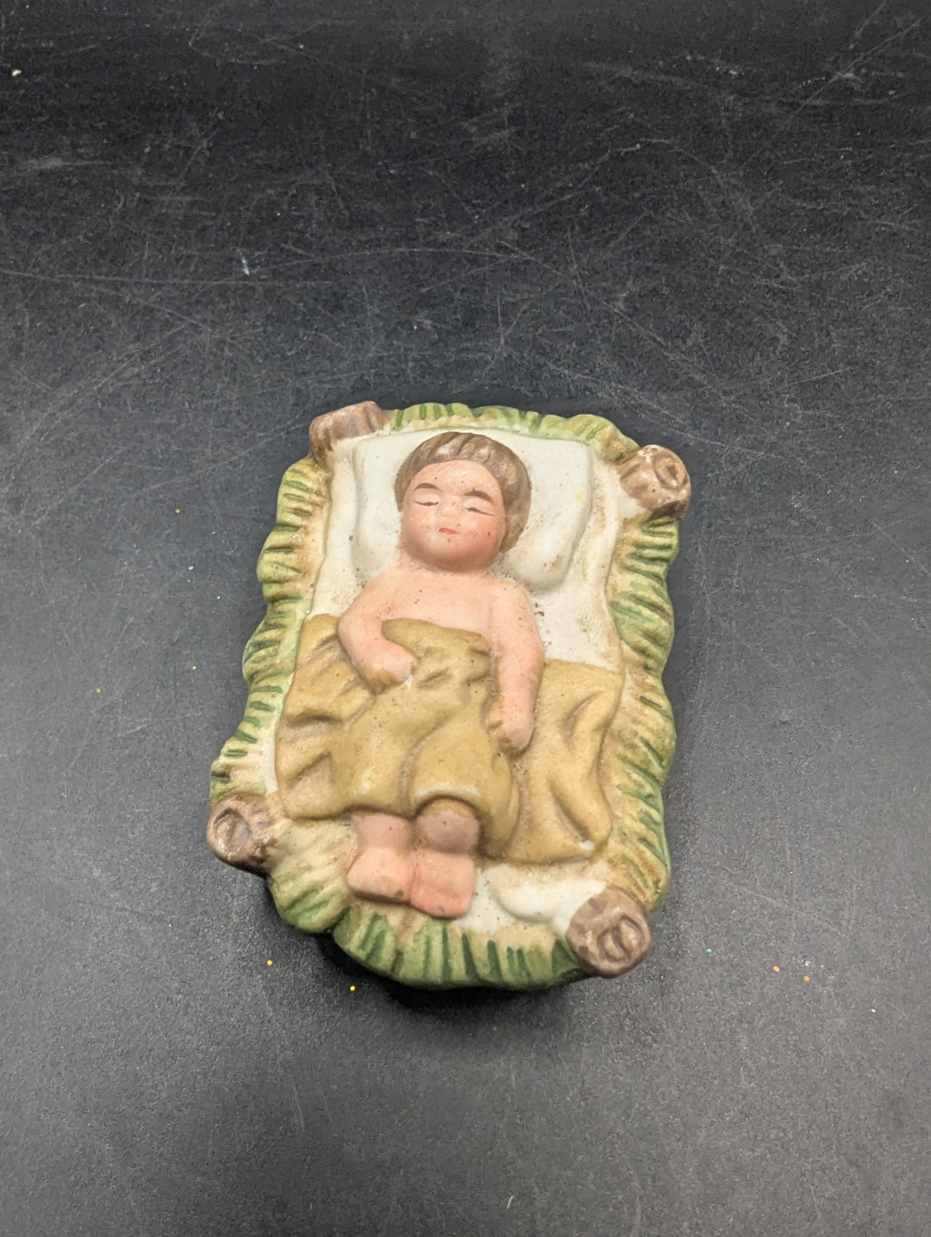 Vintage Bisque Baby Jesus Manger Figurine Nativity Porcelain Hand ...