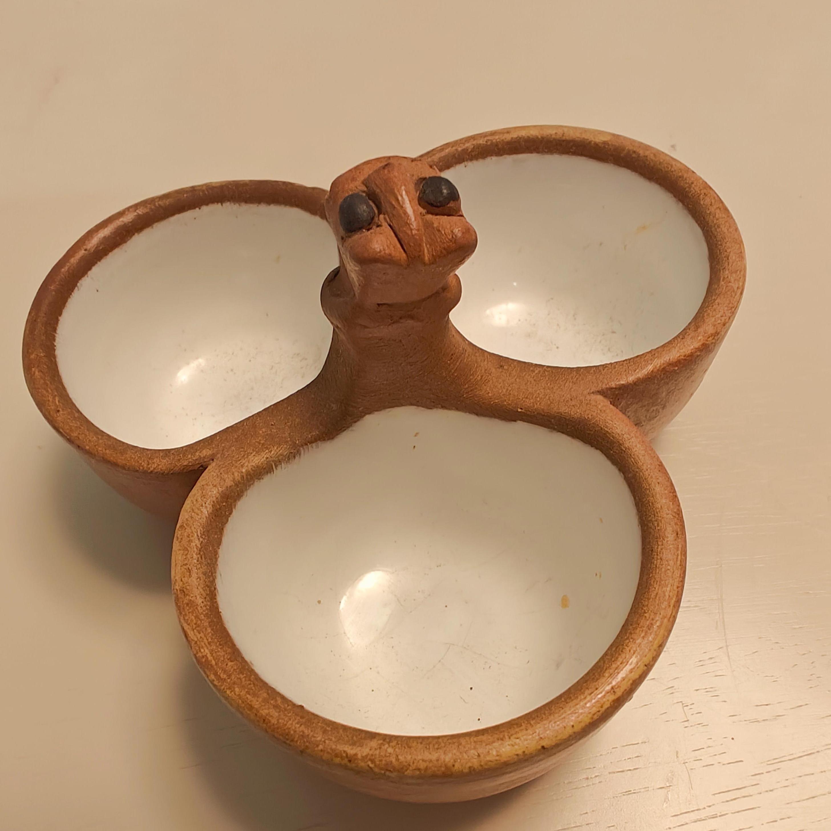 Handmade Pottery Cusco Peru 3 Part Condiment Dish From Chez Maggy