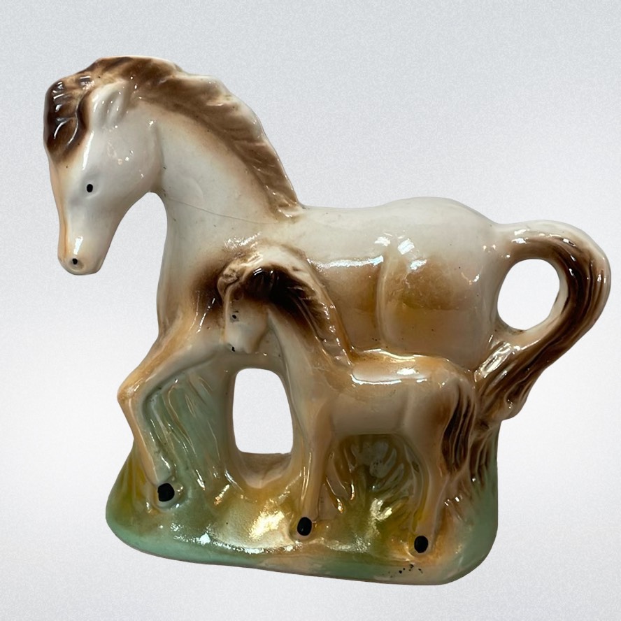 Vintage Ceramic Horse With Foal