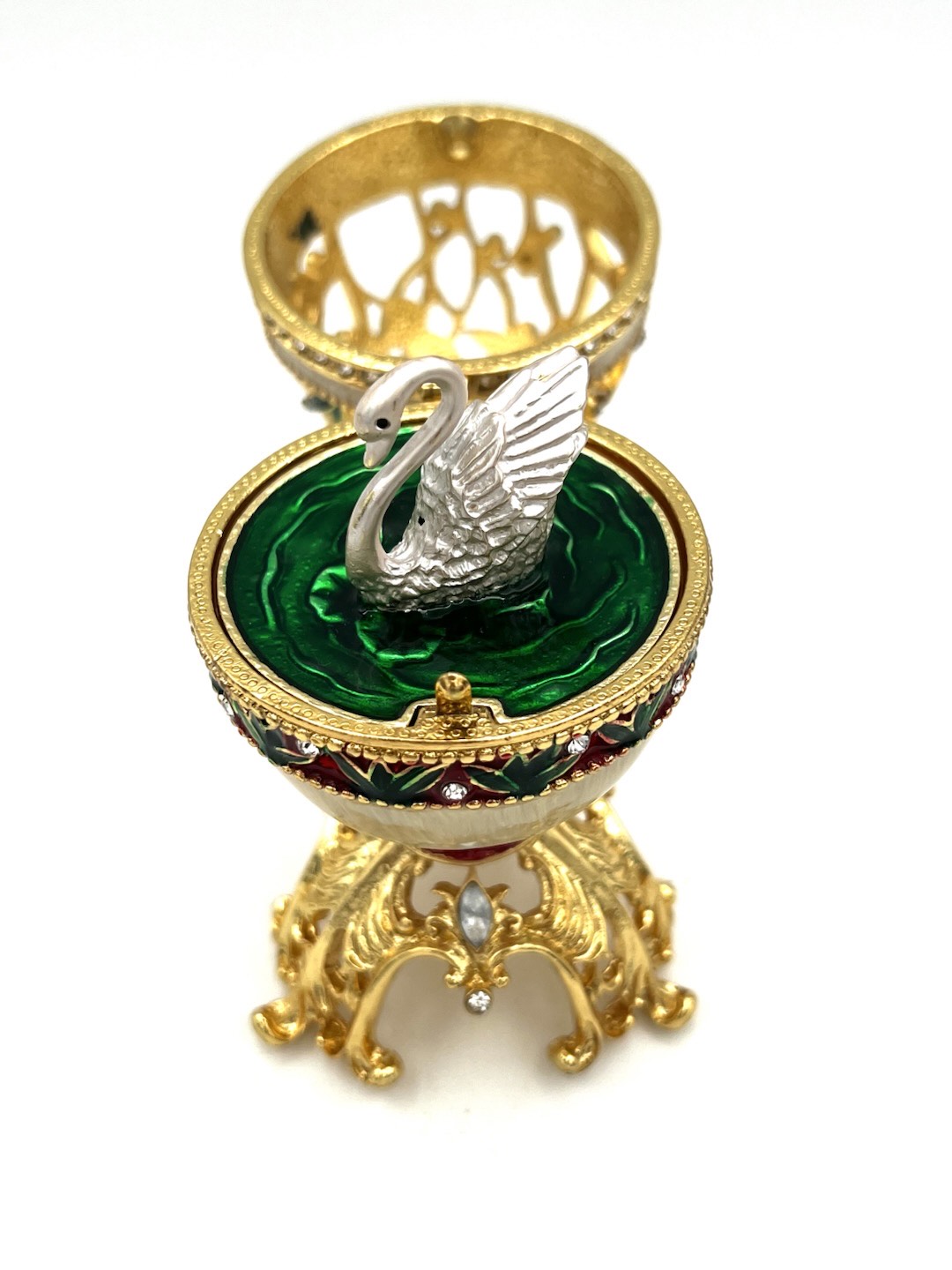Trinket Box: Egg Trinket Box With Swan Inside