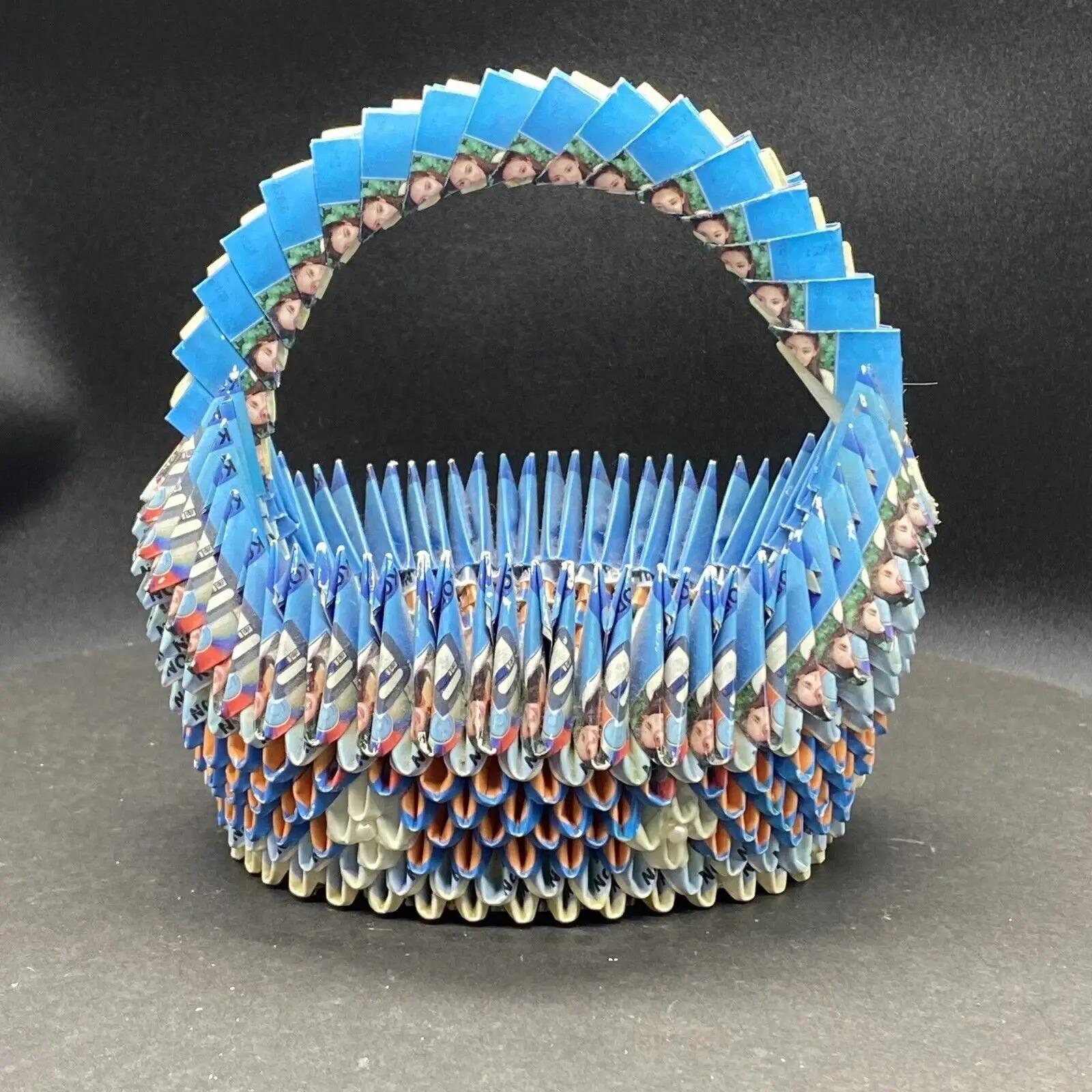 Paper 3D Origami Handmade Candy Wrapper Basket 6 inch