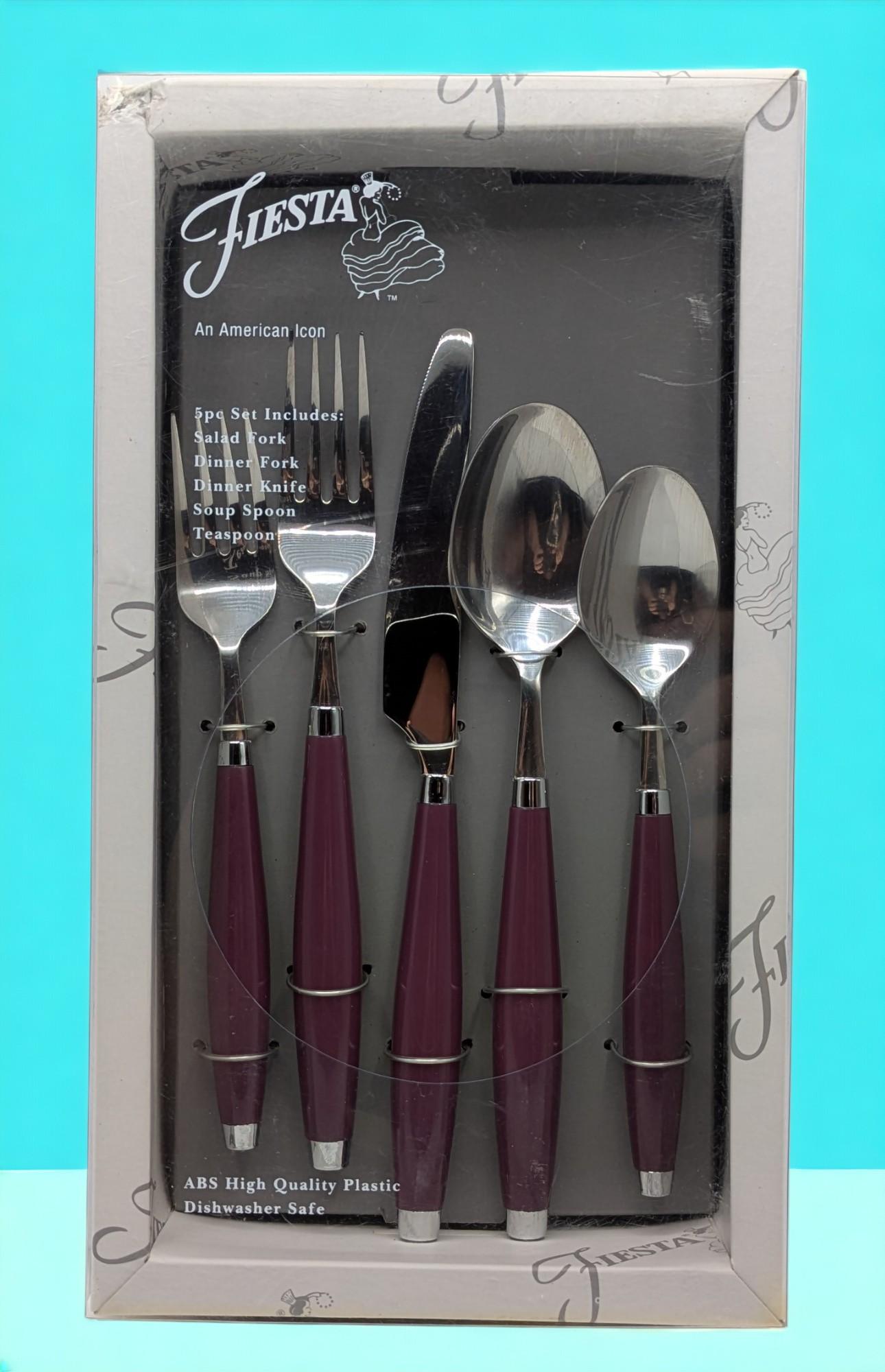 Vintage Fiesta Fiestaware COBALT Blue Flatware Silverware Dinner 5 ...