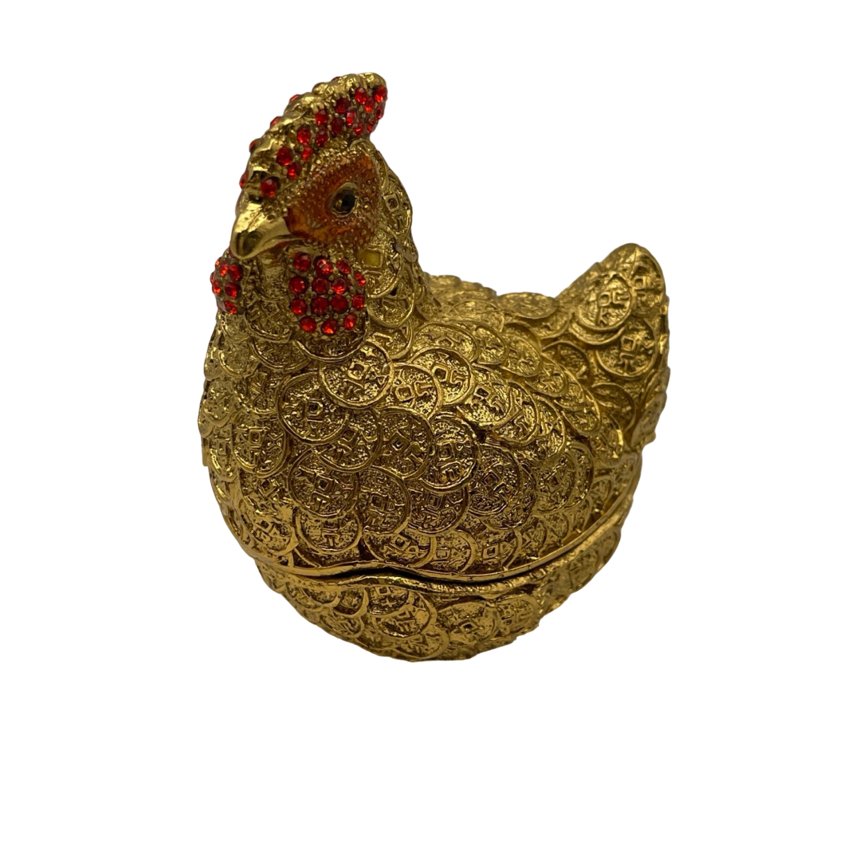 Lucky Coined Chicken Trinket Box 3”