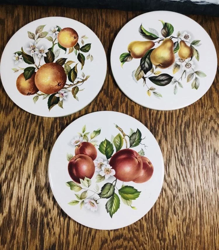 23. Portmeirion Fruit Trivets Orange Pear Apple