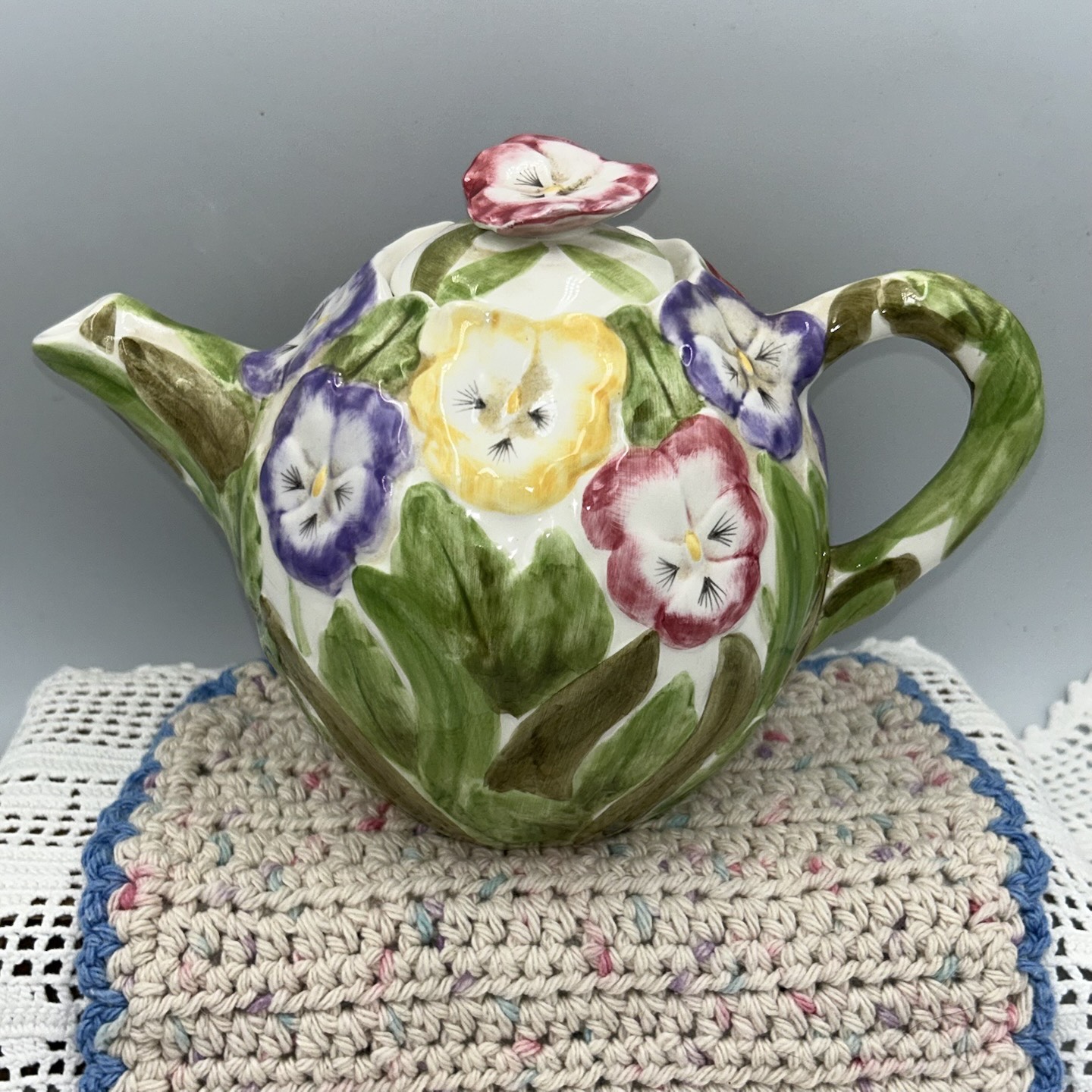 Vintage 20th Century Ceramics: Western House "Pansy" Teapot England